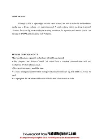 Automatic sun tracking system asts | PDF
