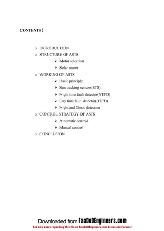 Automatic sun tracking system asts | PDF