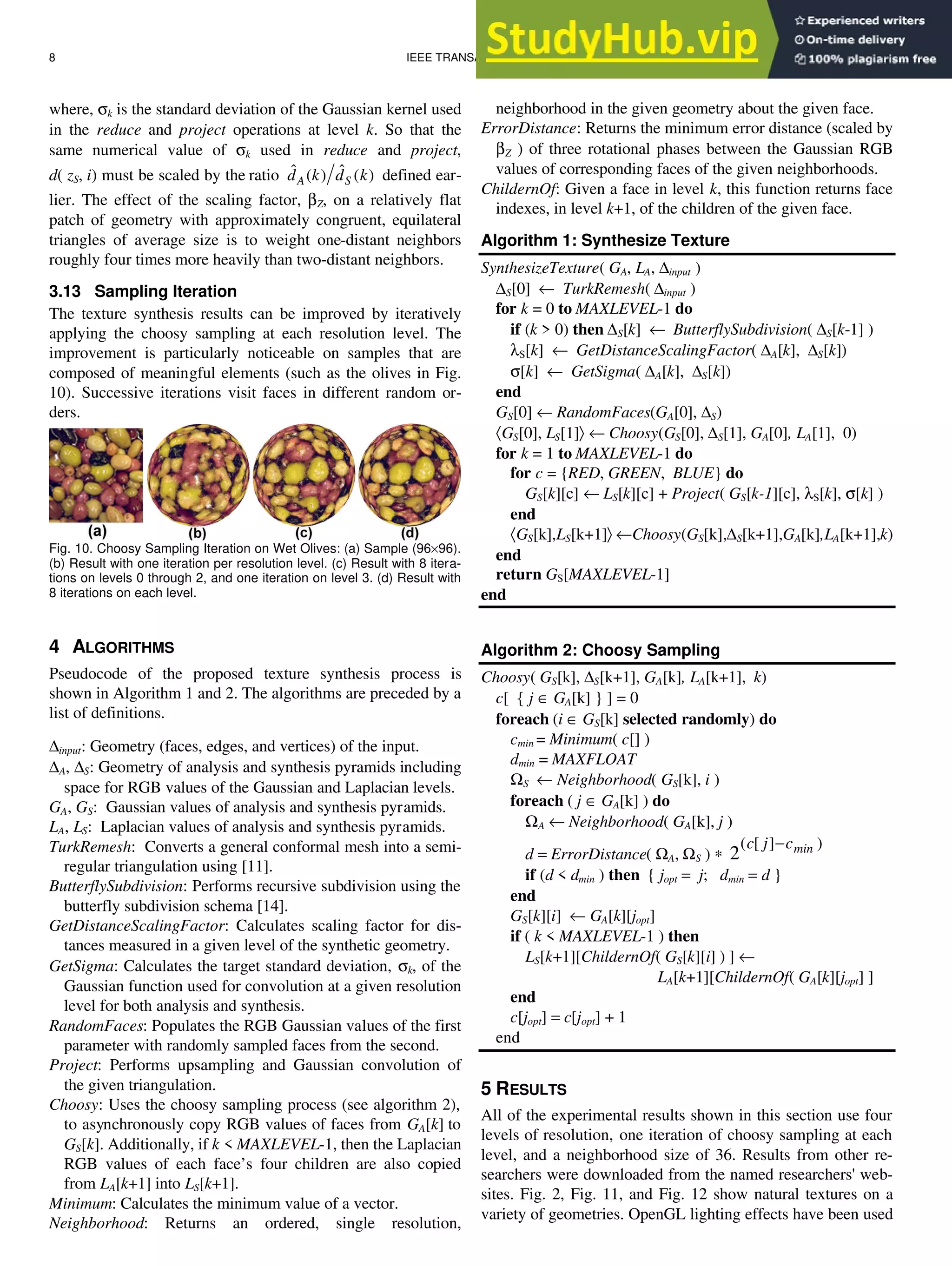 Automatic Synthesis Of Isotropic Textures On Surfaces From Sample Images | PDF
