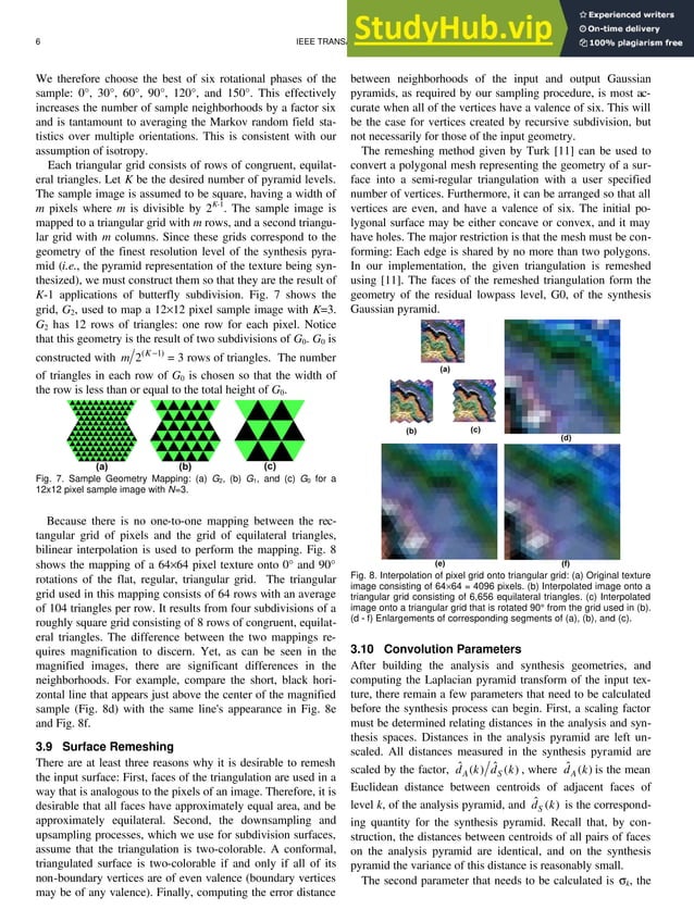 Automatic Synthesis Of Isotropic Textures On Surfaces From Sample Images | PDF