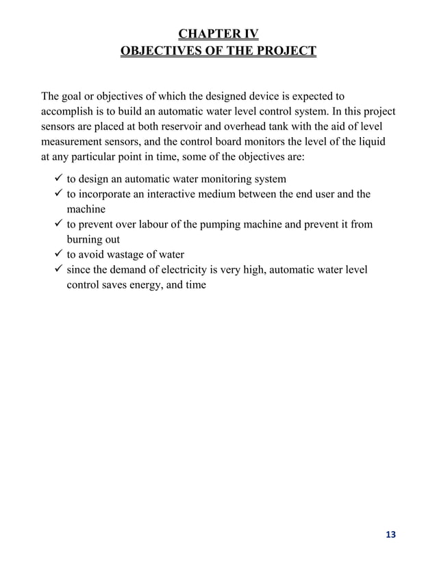Home Automation Water Tank Level Control | PDF