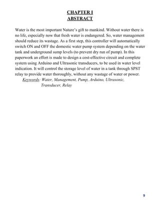 Home Automation Water Tank Level Control | PDF