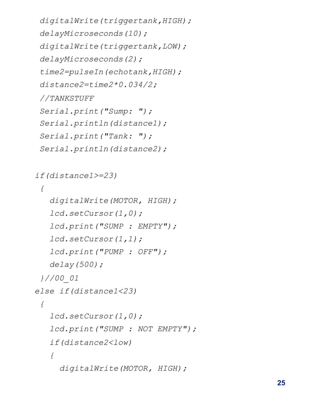 Automatic tank level control using arduino mega converted | PPTX