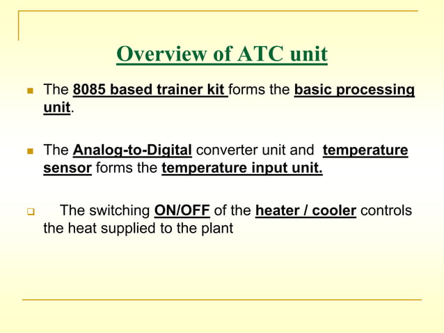 Automatic Temperature Control Using 8085 Microprocessor Ppt
