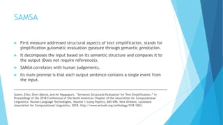 Automatic text simplification evaluation aspects | PPT