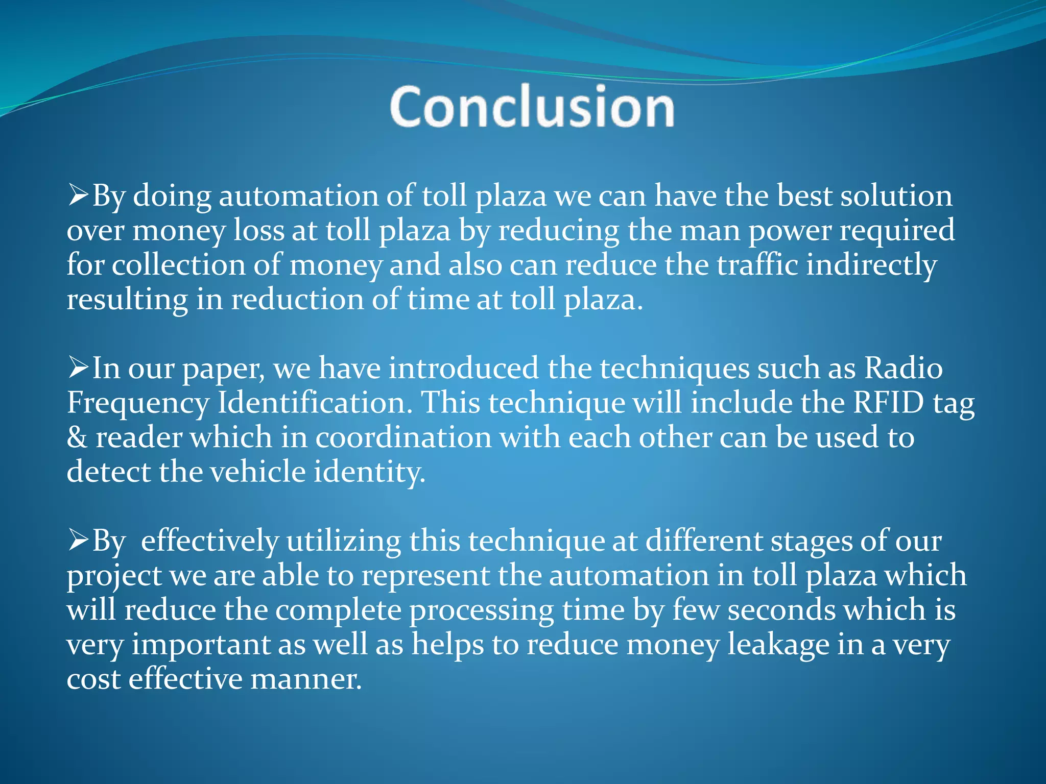 Automatic toll collection system (presentation) | PPTX