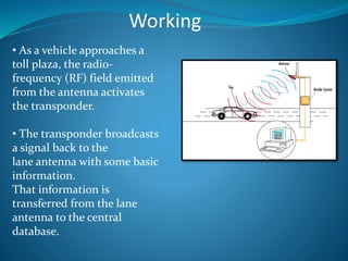 Automatic toll collection system (presentation) | PPTX