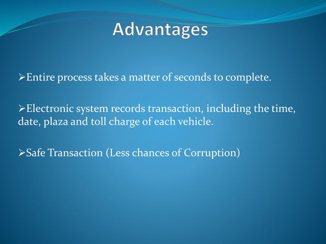Automatic toll collection system (presentation) | PPT