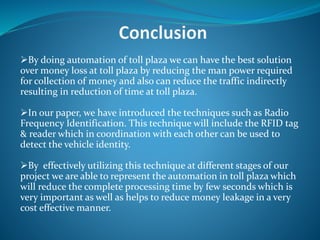 Automatic toll collection system (presentation) | PPTX