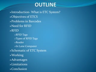Automatic toll collection system (presentation) | PPTX