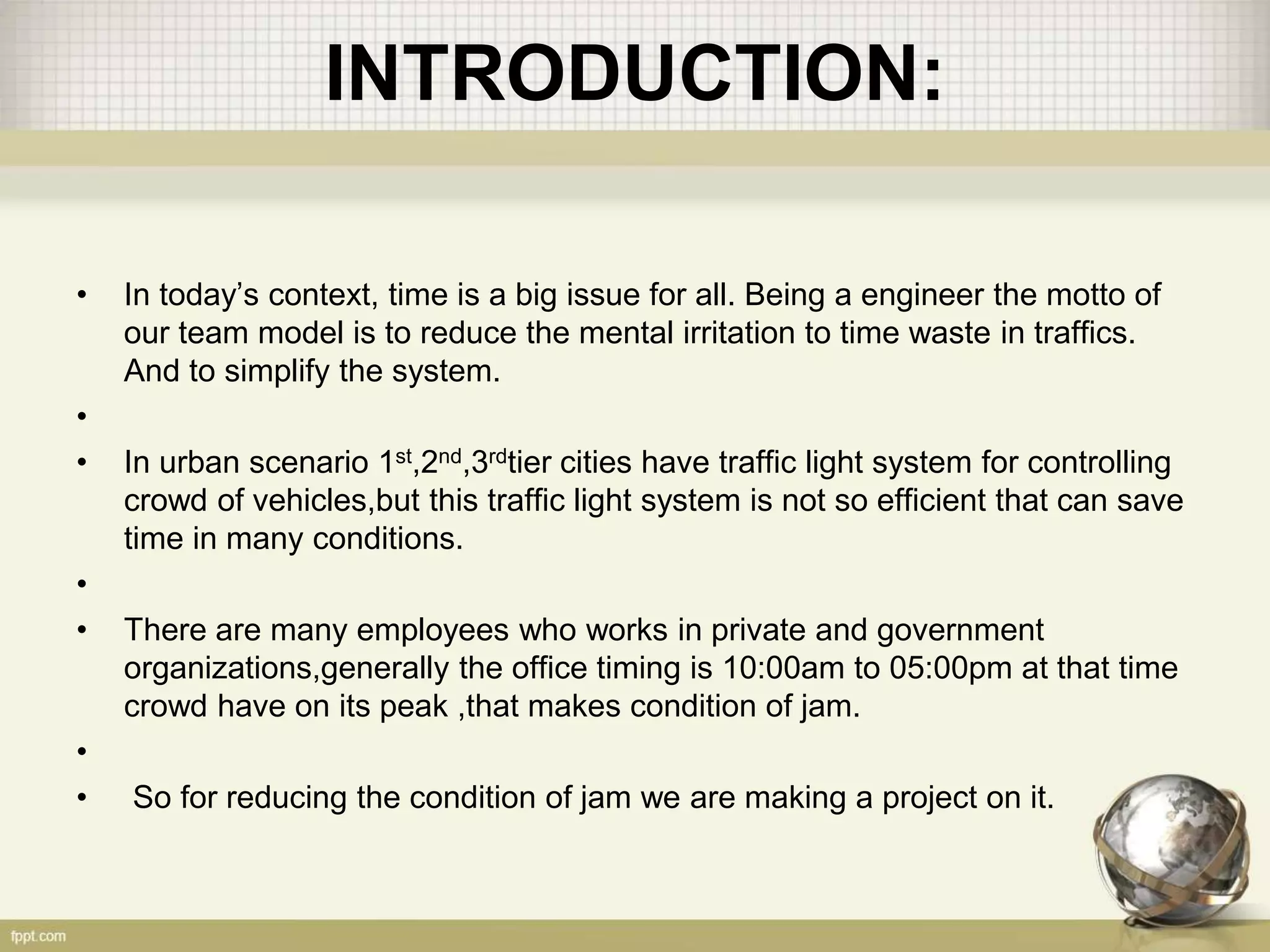 Automatic traffic density monitoring and control system | PPTX