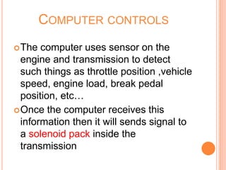Automatic transmission in automobiles | PPTX