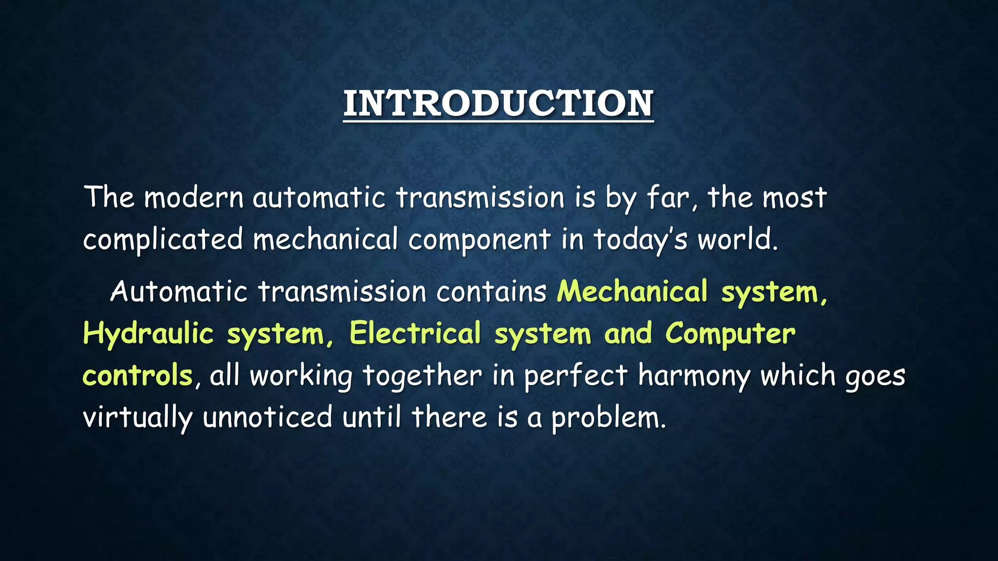 Automatic transmission system | PPTX