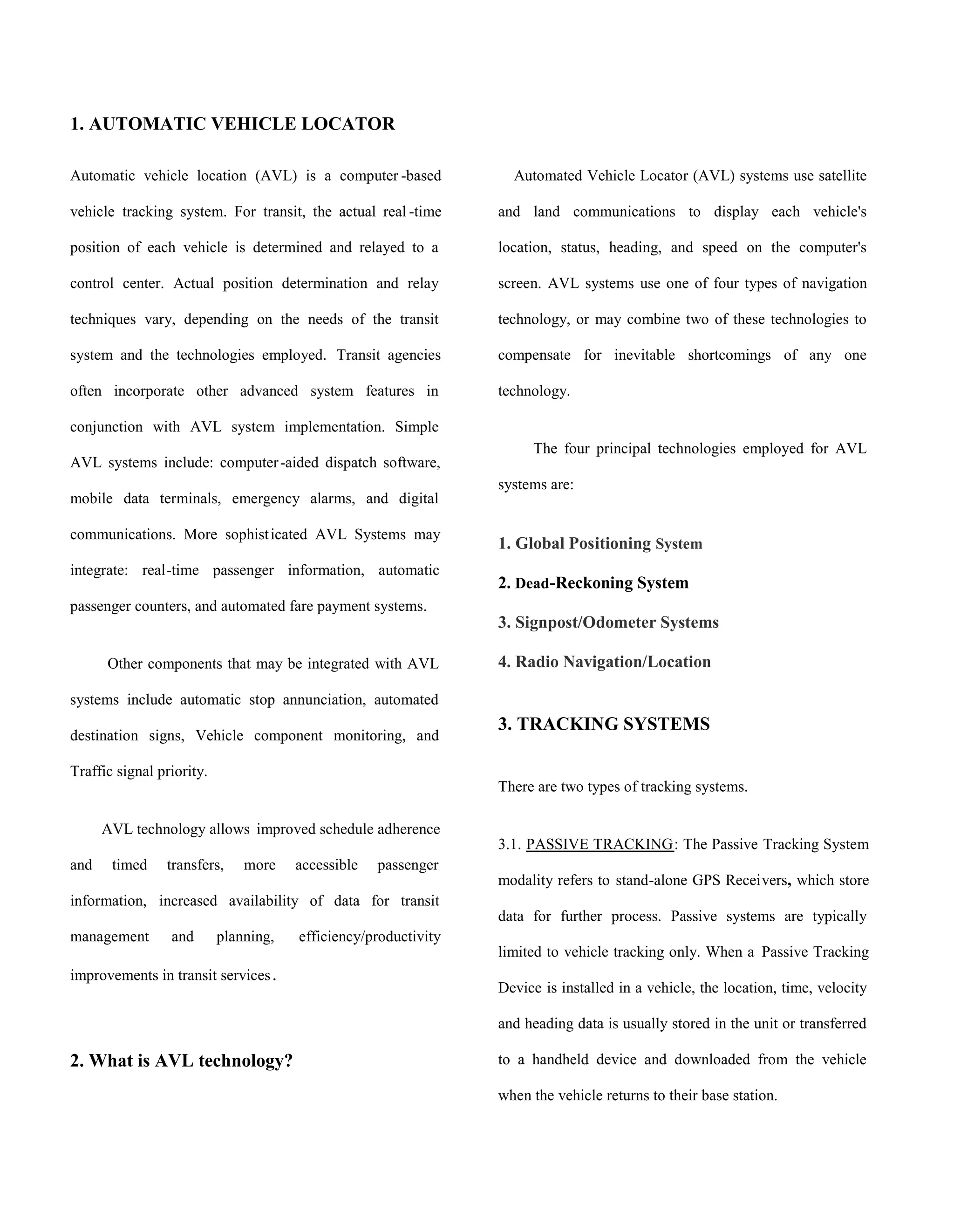Automatic vehicle locator | PDF