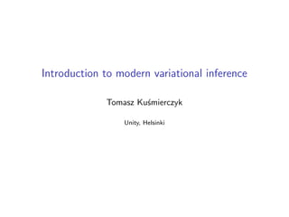 Introduction to modern Variational Inference. | PDF