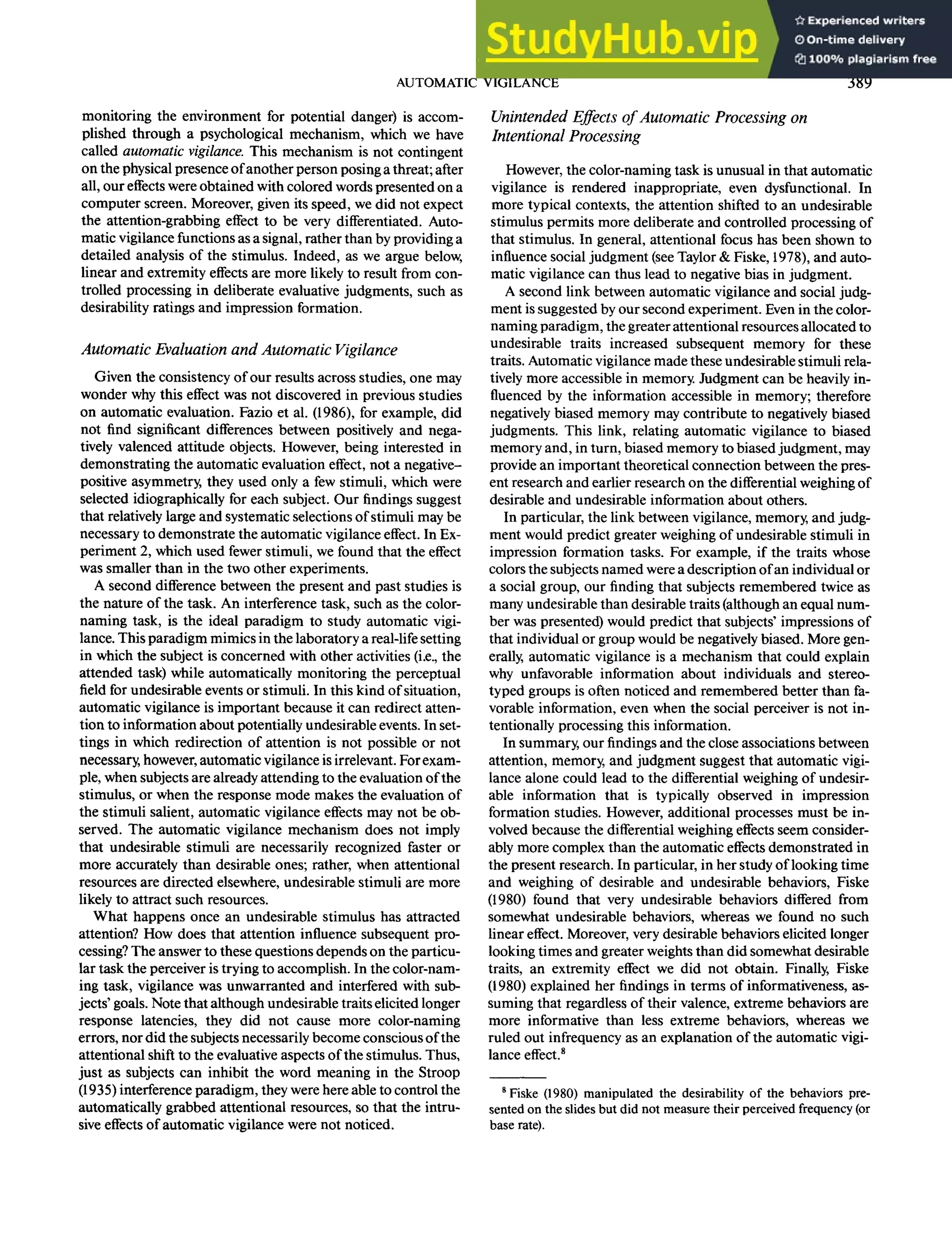 Automatic Vigilance The Attention-Grabbing Power Of Negative Social ...