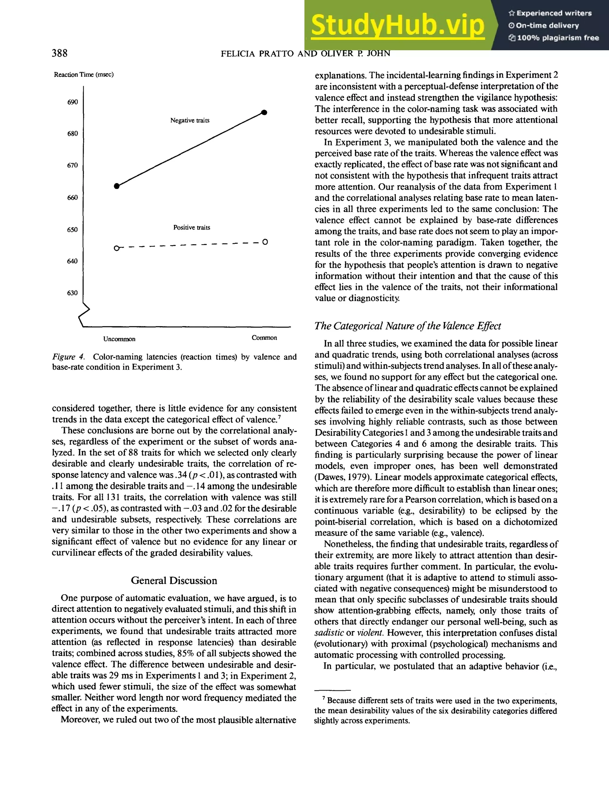 Automatic Vigilance The Attention-Grabbing Power Of Negative Social Information | PDF