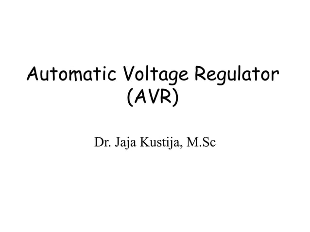 Automatic voltage regulator | PPTX