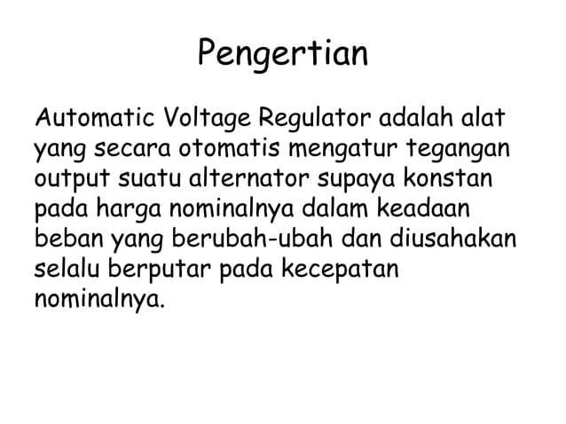 Automatic voltage regulator | PPTX