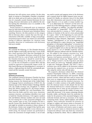 Automatic vs manual curation of a multisource chemical dictionary | PDF | Chemistry | Science