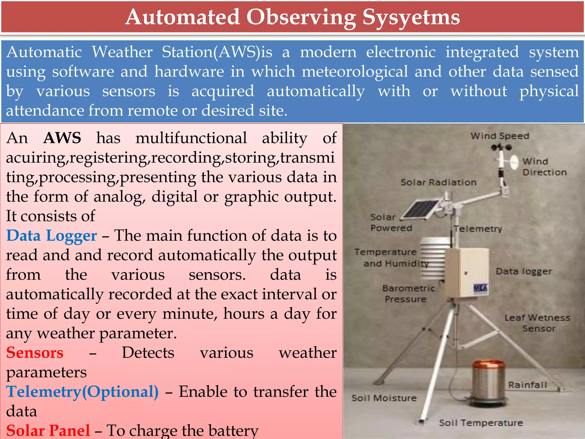 Automatic weather station their working principle and importance | PPTX