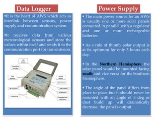 Automatic weather station their working principle and importance | PPTX