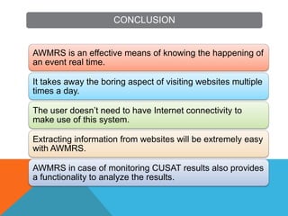 Automatic web monitoring & retrieval system | PPTX