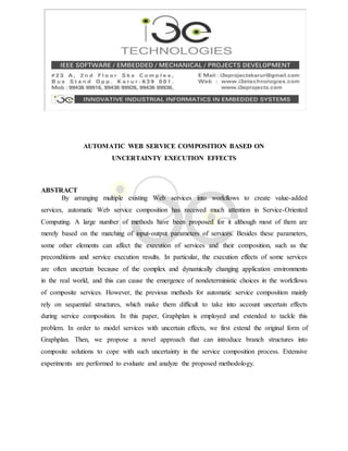 AUTOMATIC WEB SERVICE COMPOSITION BASED ON UNCERTAINTY EXECUTION EFFECTS | DOCX | Computing ...