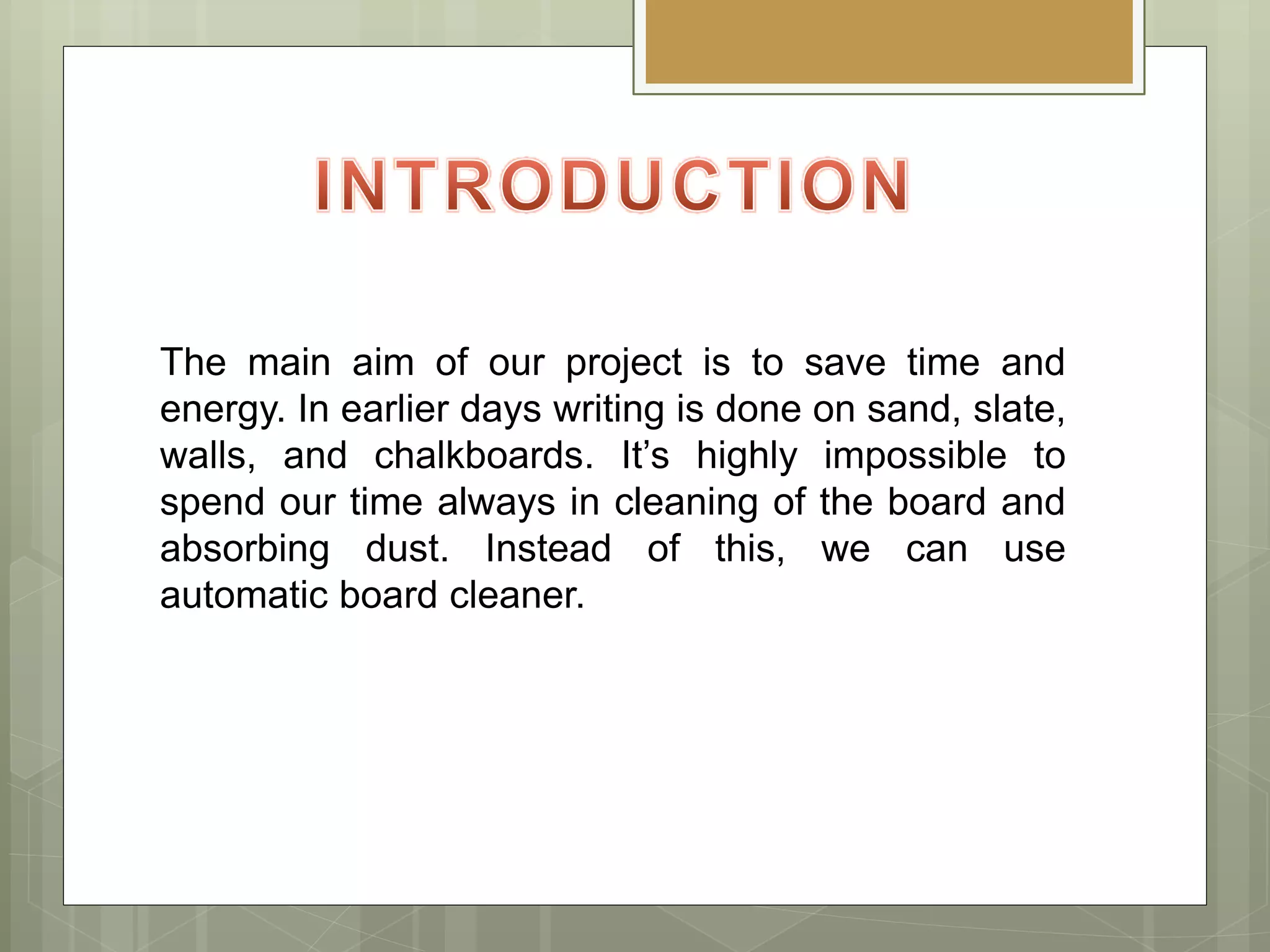 Automatic White Board Cleaner | PPTX