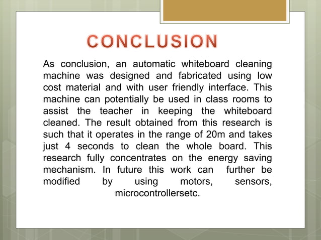 Automatic White Board Cleaner | PPTX