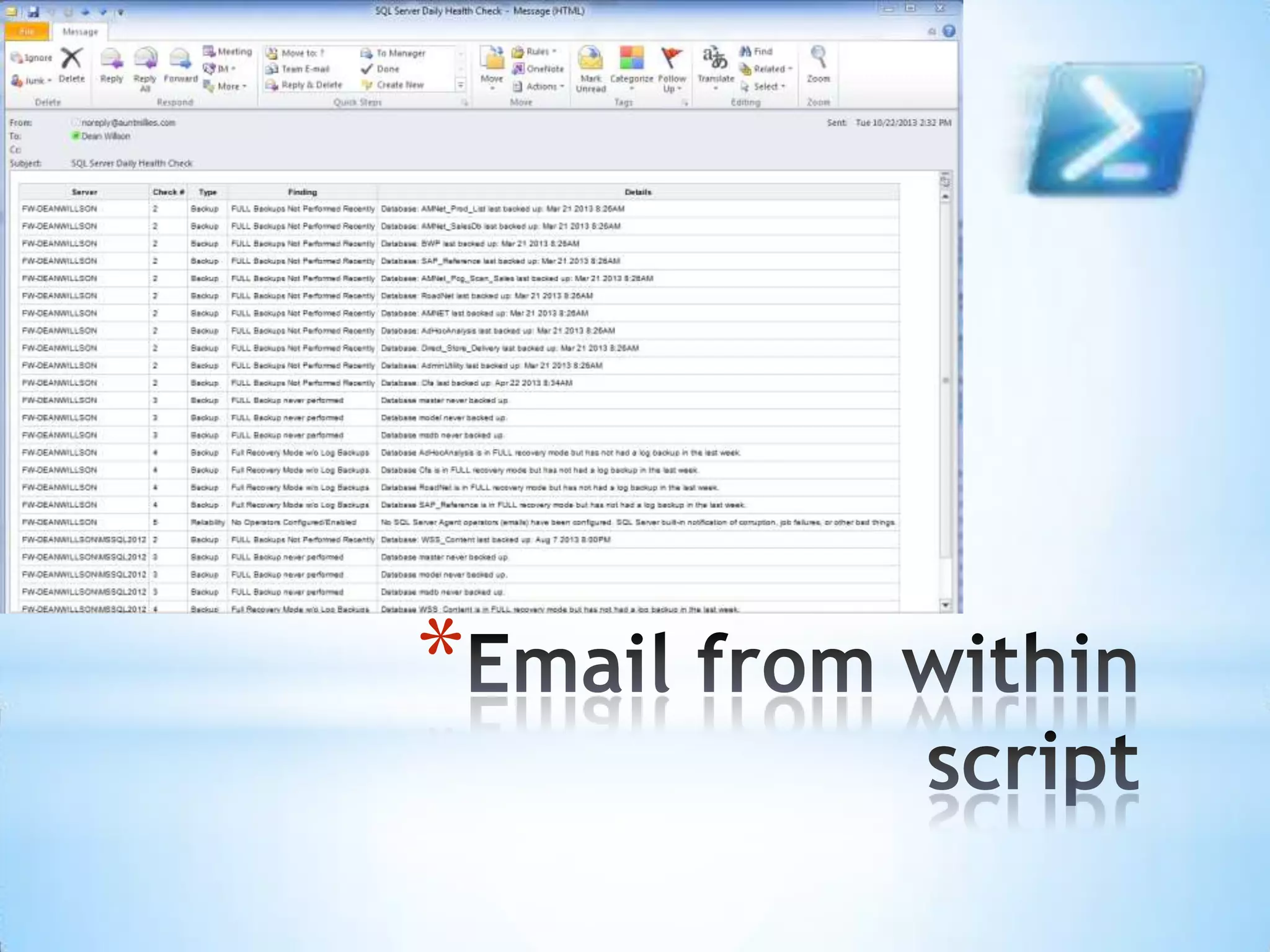 Automating sql server daily health checks | PPTX Automating sql server daily health checks | PPTX