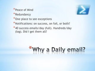 Automating sql server daily health checks | PPTX | Databases | Computer ...