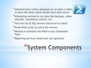 Automating sql server daily health checks | PPT