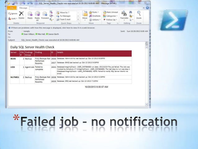 Automating sql server daily health checks | PPT Automating sql server daily health checks | PPT