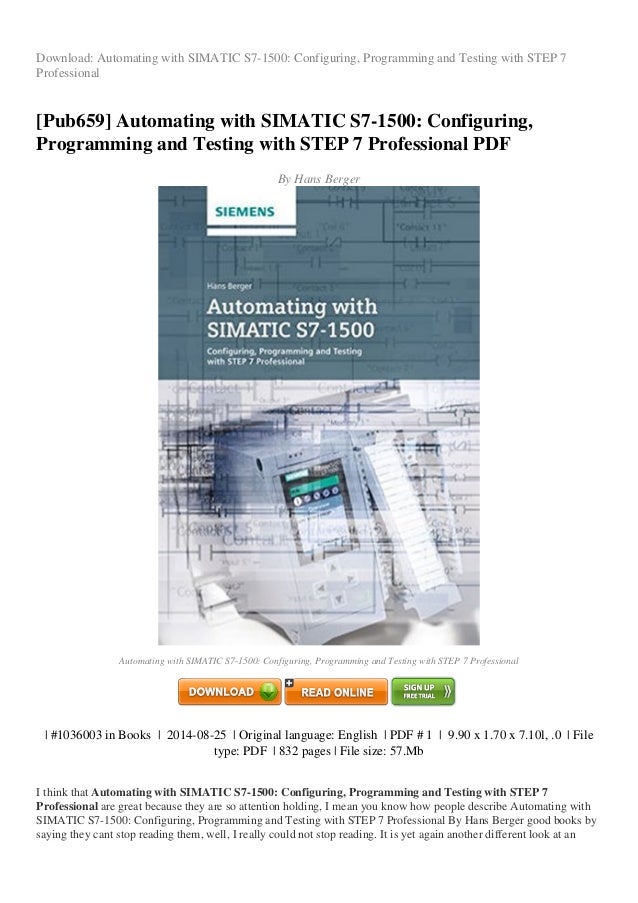 Review Automating With Simatic S7 1500 Configuring Programming And Te…