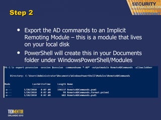Automating Active Directory mgmt in PowerShell | PPT