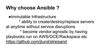 Automating aws infrastructure and code deployments using Ansible @WebEngage | PPT