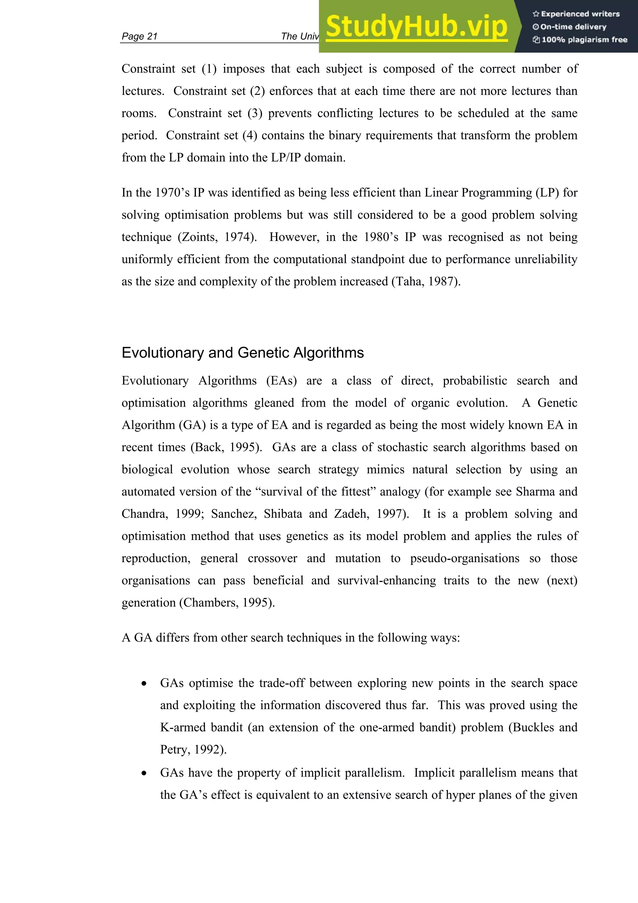 Automating Class Schedule Generation In The Context Of A University Timetabling Information