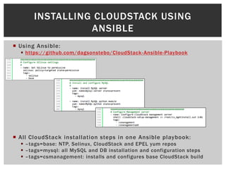 Automating CloudStack and hypervisor installation and configuration | PPT