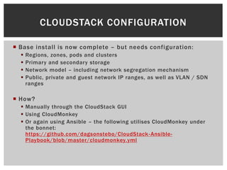 Automating CloudStack and hypervisor installation and configuration | PPT