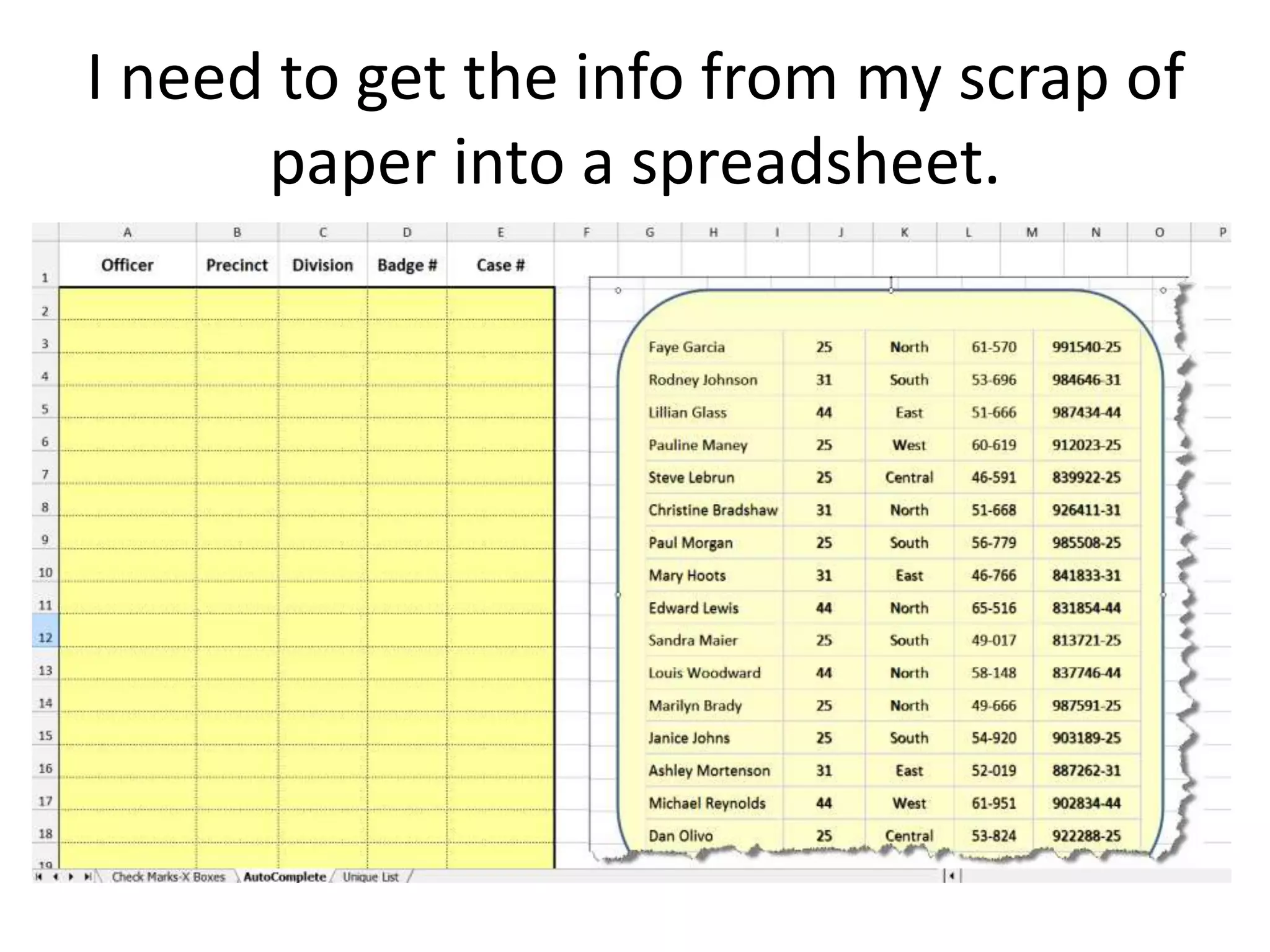 Automating data entry in excel | PPT Automating data entry in excel | PPT