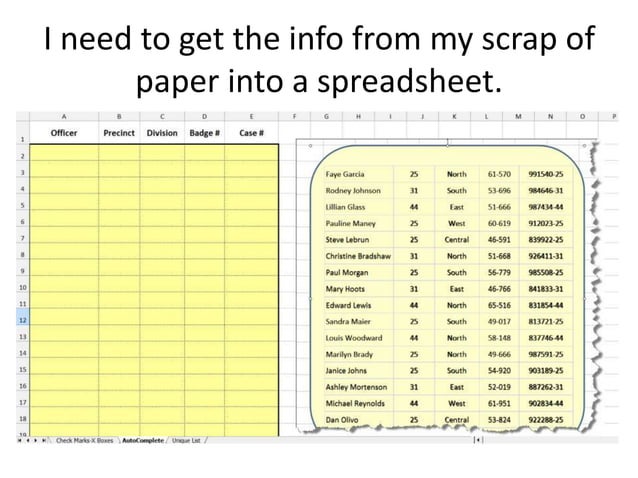Automating data entry in excel | PPT Automating data entry in excel | PPT