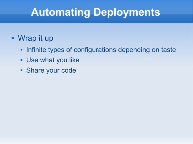 Automating Deployments Ppt