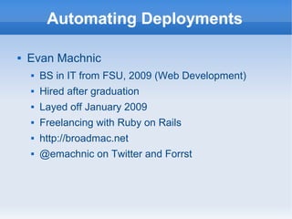 Automating Deployments | PPT