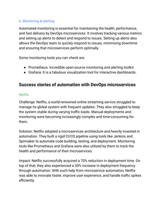 Automating deployments and monitoring for faster delivery by DevOps microservices.pdf