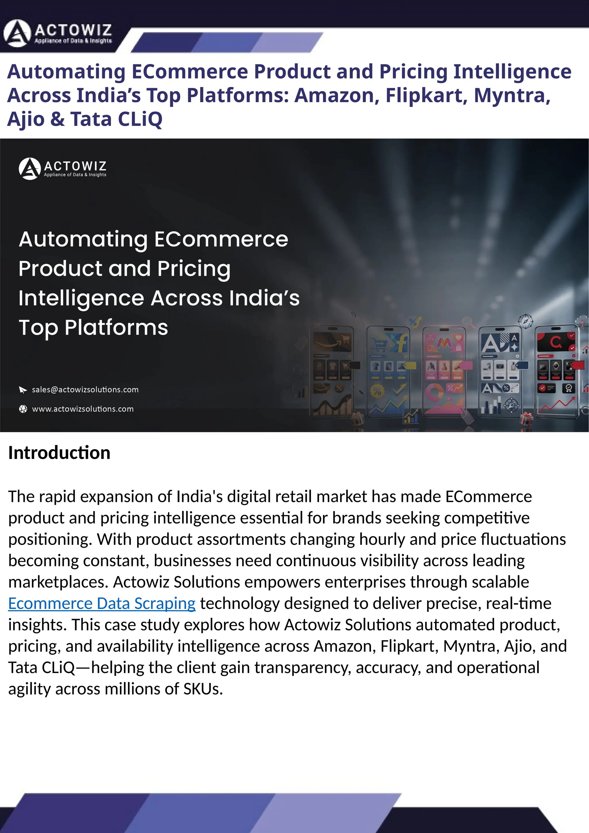 Automating ECommerce Product and Pricing Intelligence Across India’s Top Platforms - Amazon ...
