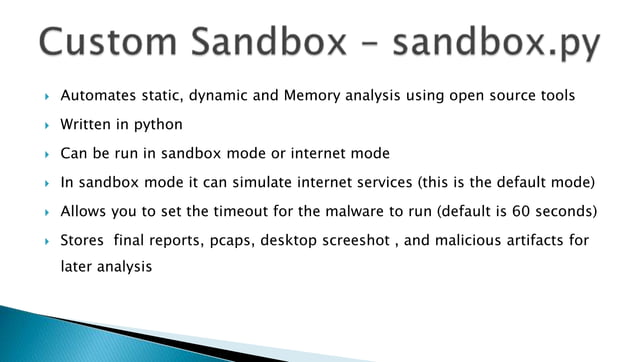 Automating Malware Analysis | PPT