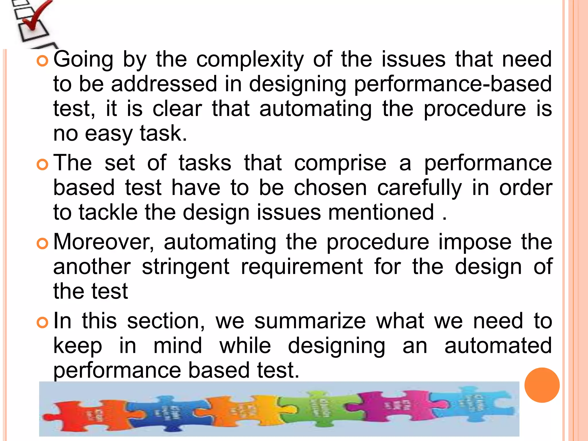 Automating performance based tests | PPTX