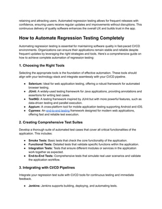 Automating Regression Testing in CI_CD.pdf | Web Development | Internet