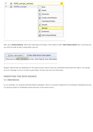 Automating reports with ssrs subscriptions | PDF